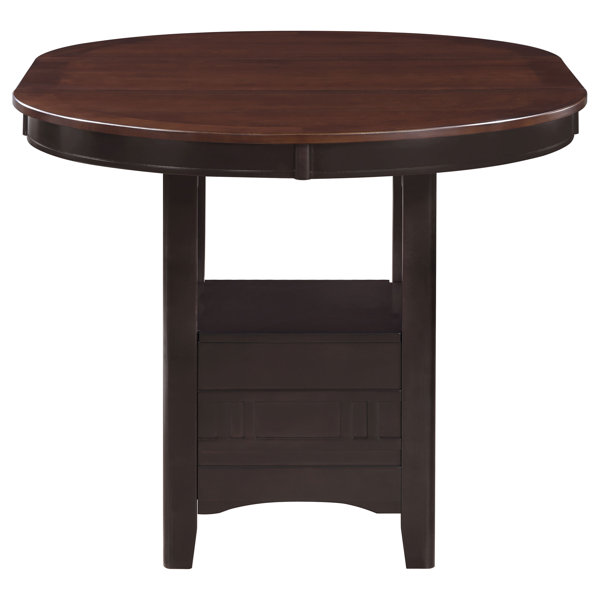 Winston Porter Grand Aesthetic - Eleanor Oval 60-Inch Extension Counter Dining Table Chestnut ...